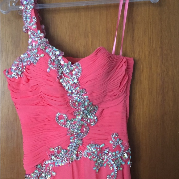 Aria Bridal | Dresses | Custom Coral One Shoulder Prom Dress | Poshmark